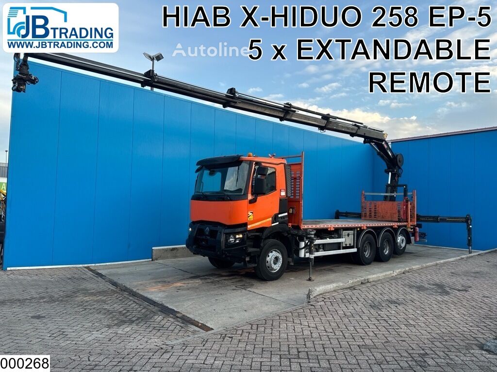 Renault C 430 8x4, EURO 6, Hiab kamion s ravnom platformom
