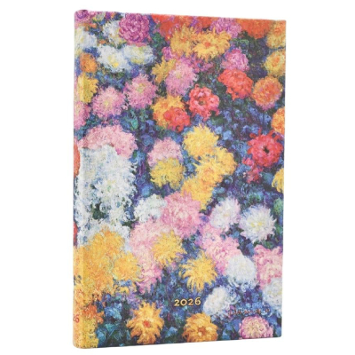 Datumirana agenda 2026 - Paperblanks, Monet’s Chrysanthemums, Mini, Verso