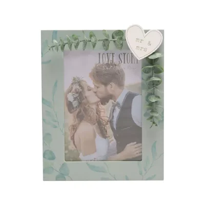 Foto ram - Love Story, Mr & Mrs, Green with Leaves, 13x18cm