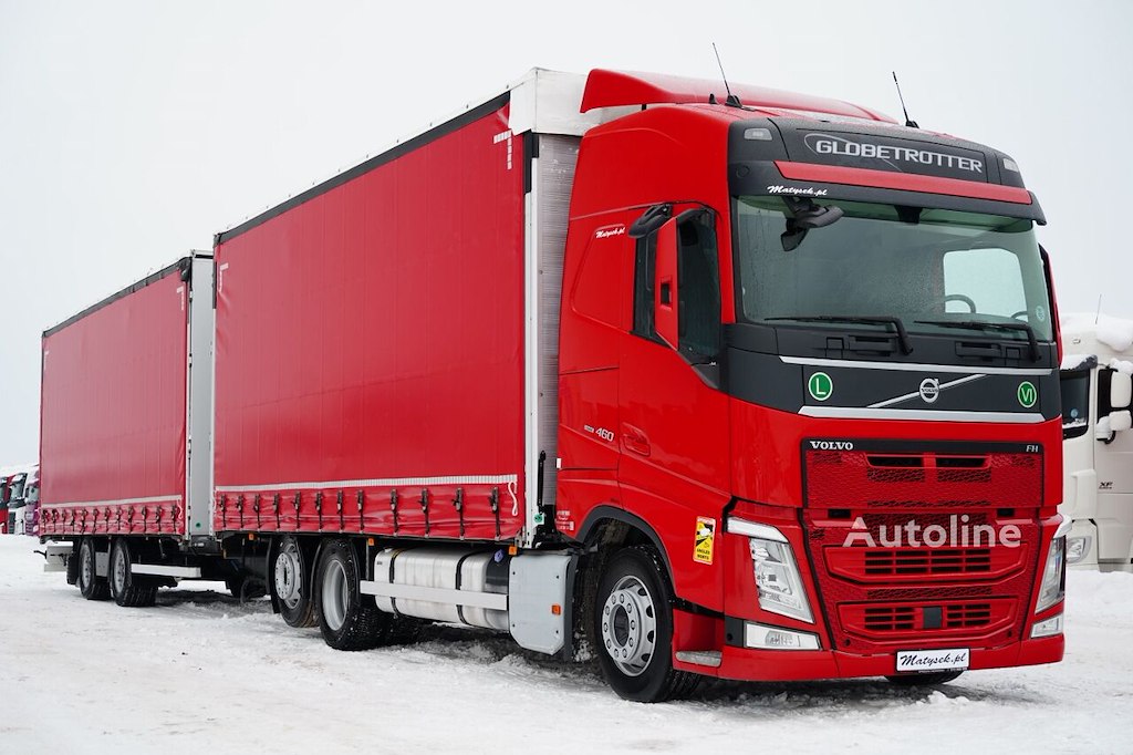Volvo FH 460 kamion sa klizna zavesa cerada + prikolica sa kliznom ceradom