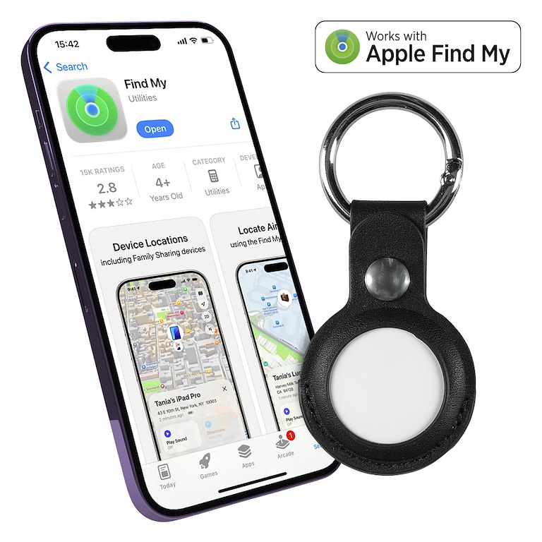 LOCATEPRO, find my privezak sa funkcijom lociranja, crni