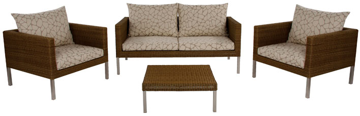Lounge Set Oregano Cedar Brown - 2 Fotelje + Dvosed + Sto + Jastuci