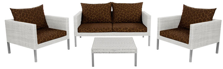 Lounge Set Oregano Vanila White - 2 Fotelje + Dvosed + Sto + Jastuci