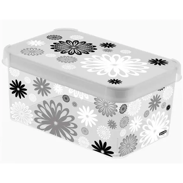 Curver kutija za odlaganje 7l Milky Black Daisy CU 04710-B03