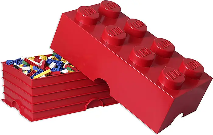 Kutija za odlaganje sa poklopcem LEGO® Kocka 8 50x25x18cm crvena 4004