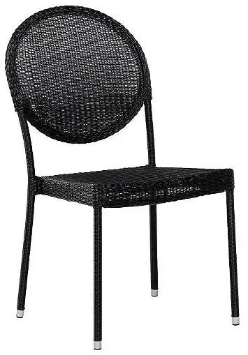 Stolica od Wicker Ratana Ginger Sidechair Charcoal Black