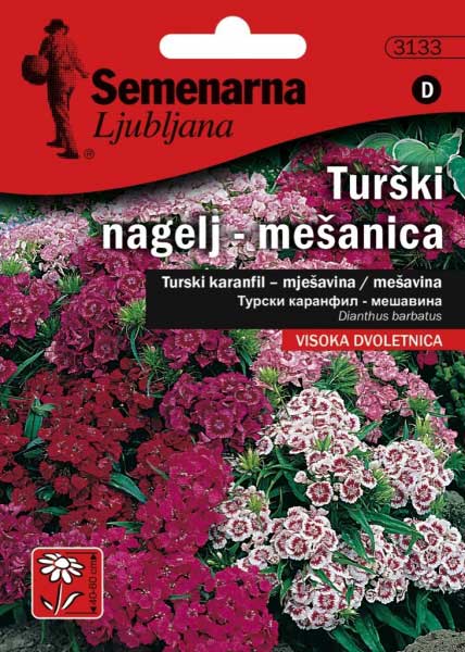 Seme za cveće Turski karanfil - mešavina - Dianthus barbatus 3133