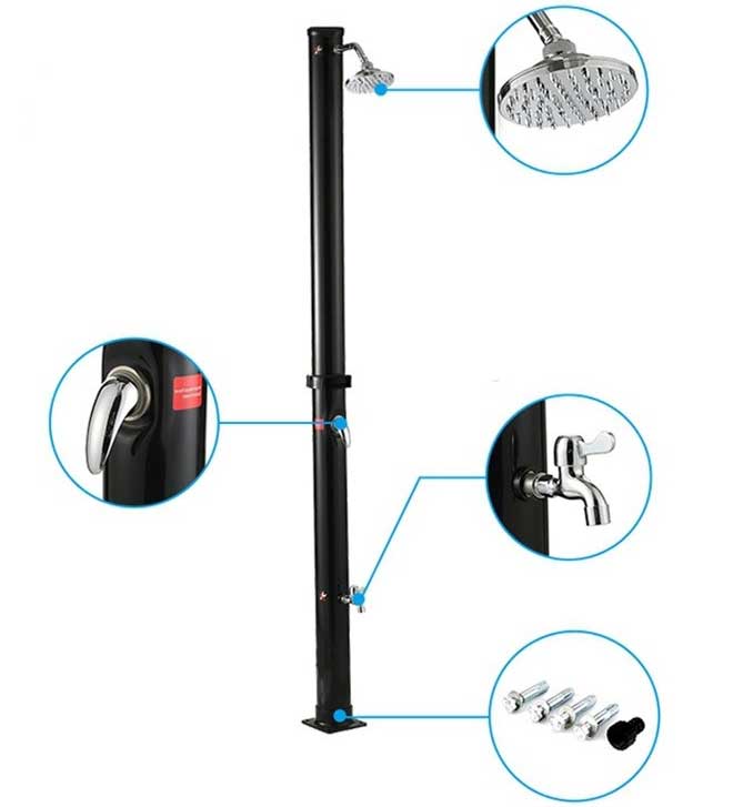 Stubni solarni tuš 20L sa dodatnom slavinom za pranje noguKR-08