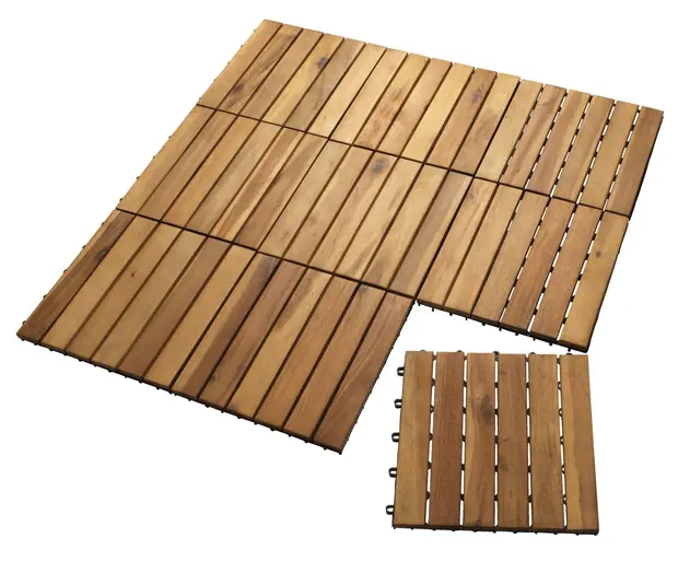 Drvena podna obloga od 9 elemenata 90x90cm