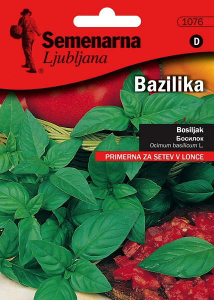 Seme za začinsko bilje 2 kesice - Bosiljak - Ocimum basilicum Semenarna 1076