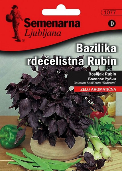 Seme za začinsko bilje 10 kesica - Bosiljak rubin - Ocimum basilicum Semenarna 1077