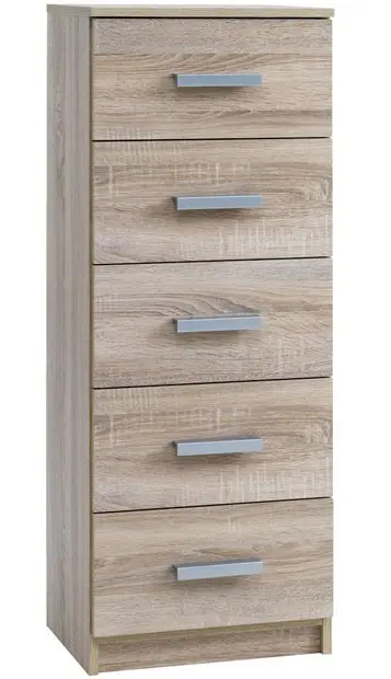 Komoda Rosto 5 fioka uska boja hrasta