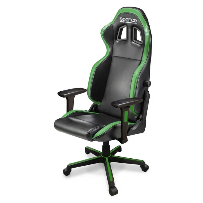 Gejmerska stolica Sparco Icon Crno-zelena 00998NRVD