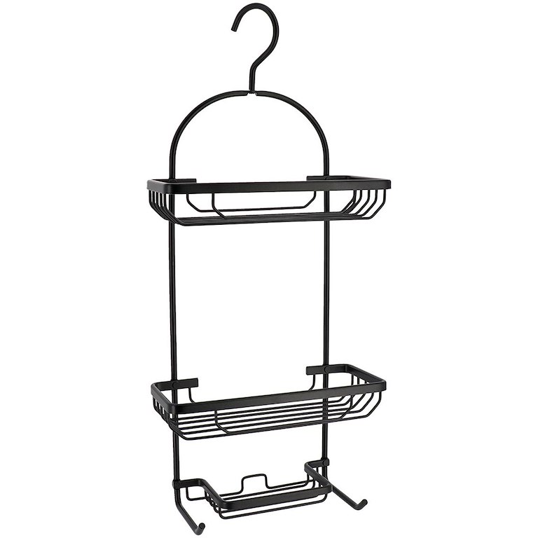 Tendance Žičana Polica Sa 3 Nivoa Sa Kukom 65x28x12,5 Crna