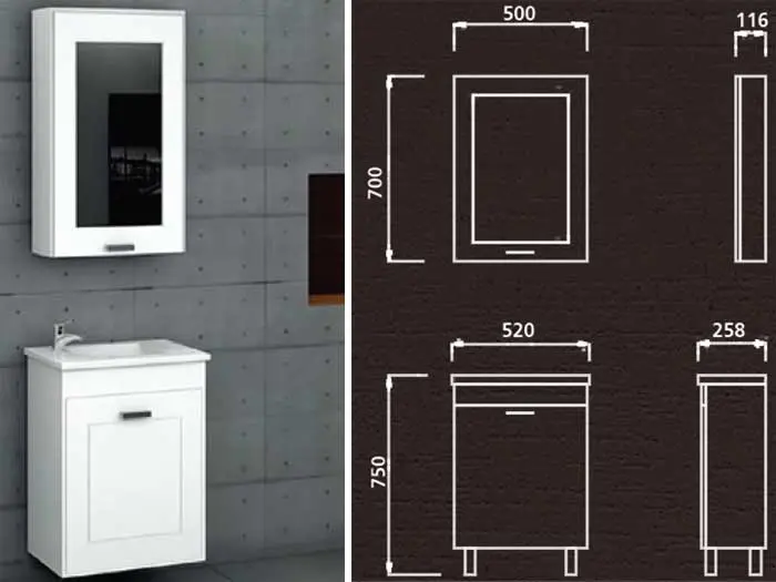 Kupatilski set Merkur Mini sa umivaonikom i ogledalom