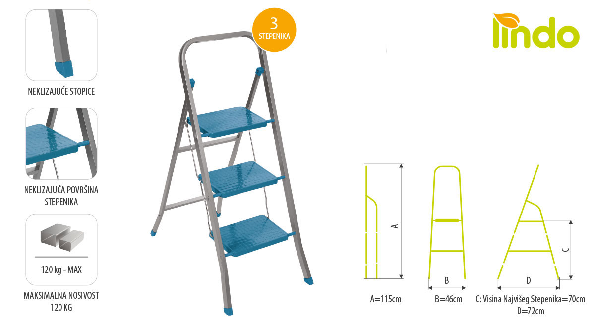 LINDO Merdevine Boost 3 stepenika