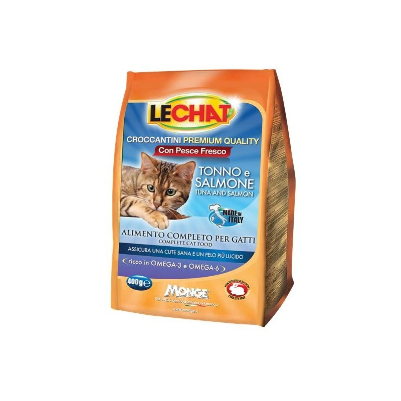LeChat Suva hrana za mačke, Tuna i losos, 400g