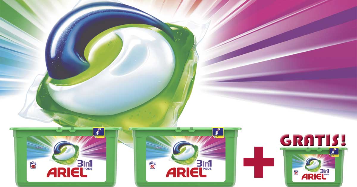 Ariel 3in1 Pods Color&Style Kapsule praška za pranje veša 2+1 gratis 92kom.