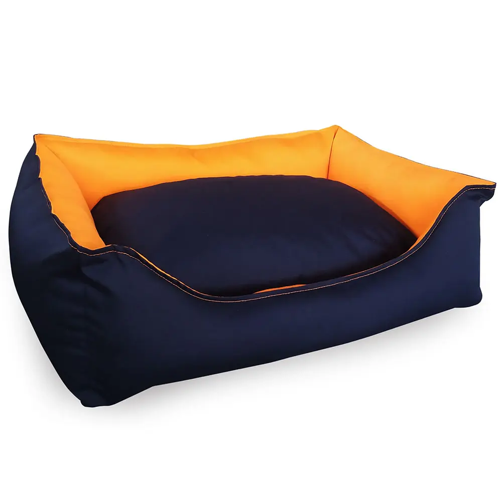 Pet Line Krevet za pse 2u1 Square Navy Orange veličina S