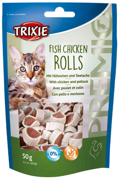 TRIXIE Hrana za mačke PREMIO Rolnice FISH CHICKEN ROLLS 50gr