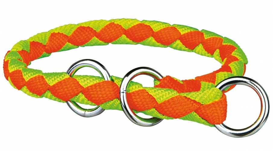 Ogrlica - davilica za pse Cavo orange-green S-M Trixie 14377