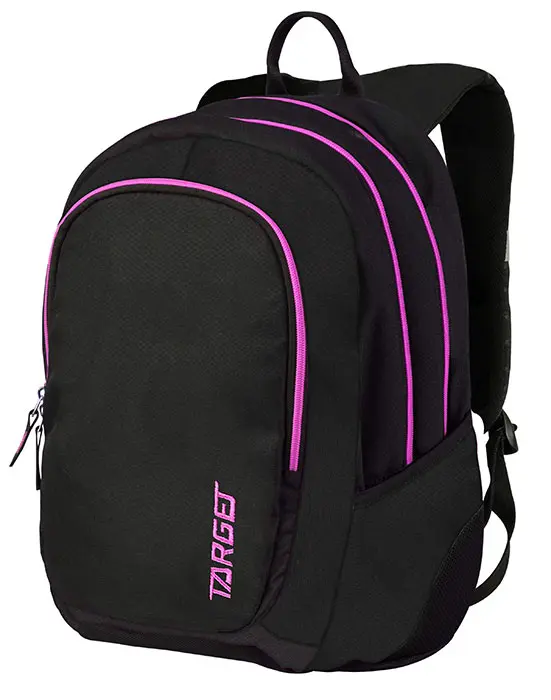 TARGET 3 ZIP - Ranac za školu BLACK Pampero Pink 26190