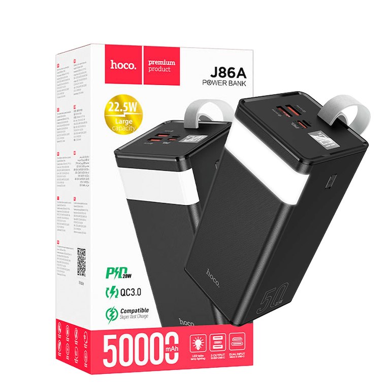 hoco. Power bank 50000mAh, Micro-USB / Tipe-C 18W - J86A Powermaster