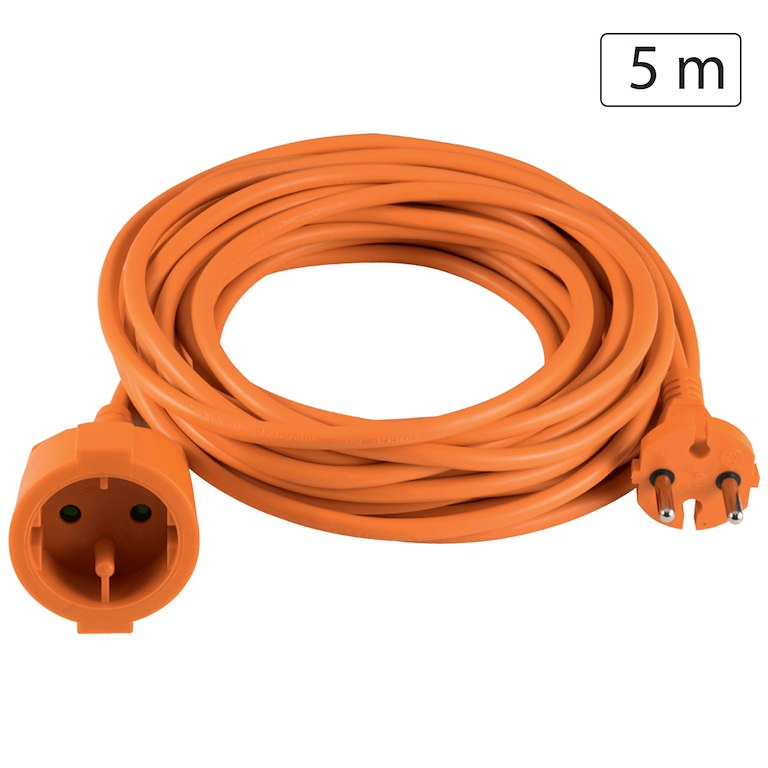 home Produžni strujni kabel 1 utičnica, 5m, H05VV-F 3G 1,5mm2 - NV 2-5/OR/1.5