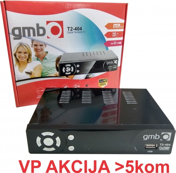 GMB-T2-404 **DVB-T2 SET TOP BOX USB/HDMI/Scart/RF-out, PVR, Full HD, H264,hdmi-kabl,RF modulator1262