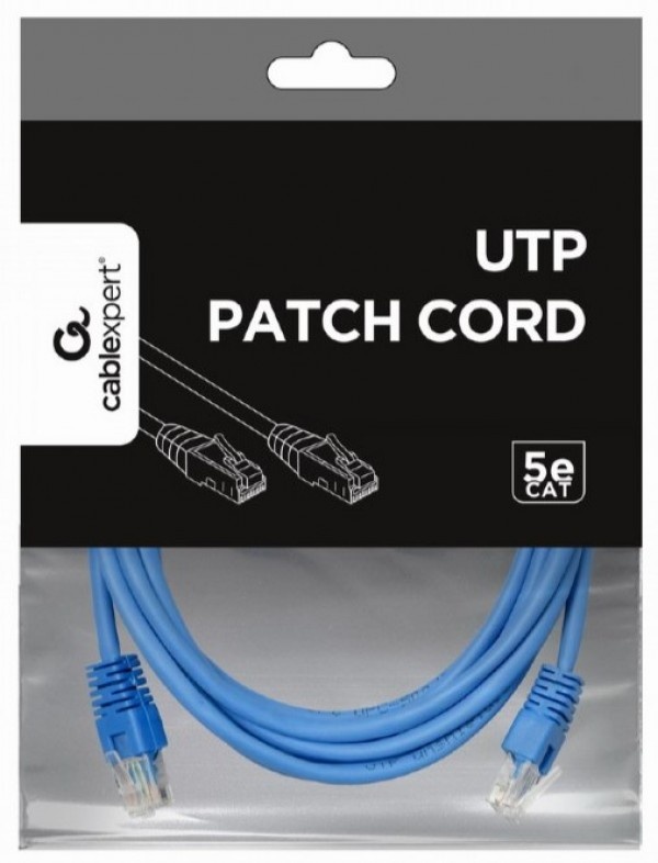 PP12-3M/B Gembird Mrezni kabl, CAT5e UTP Patch cord 3m blue