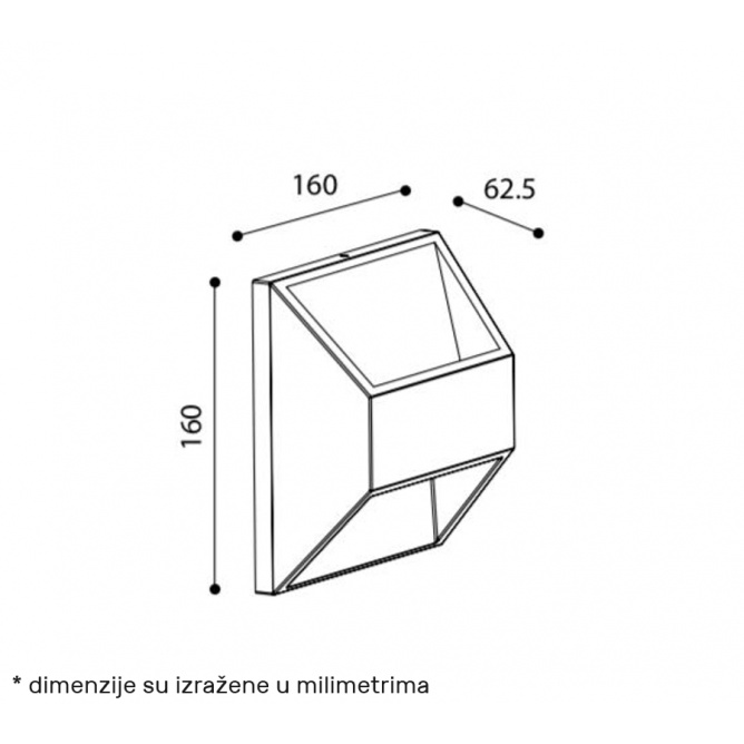 LED SVETILJKA 2562(2162) ZIDNA 6*1W 4000K IP54 SIVA