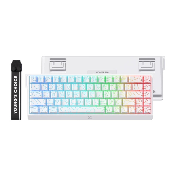 Gaming tastatura MCHOSE Ace 68 Hall Effect Magnetic Switch white topographic