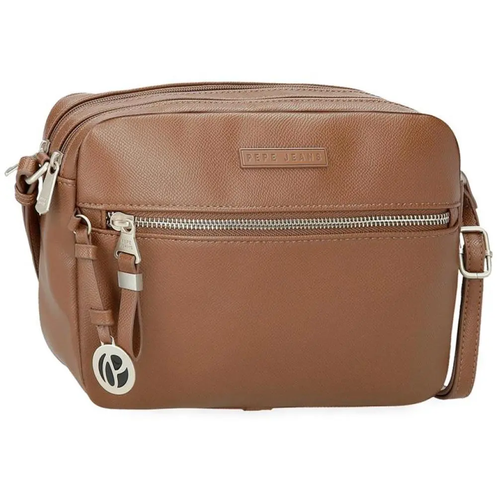 Torba 24cm od eko kože na rame Pepe Jeans Elia brown 79454