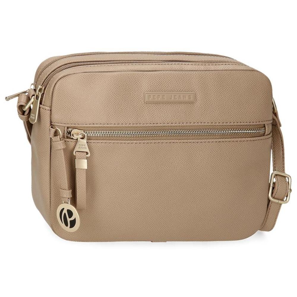 Torba 24cm od eko kože na rame Pepe Jeans Elia beige 79454