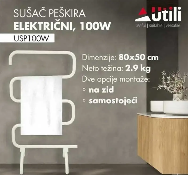 Električni sušač peškira Utili USP100W