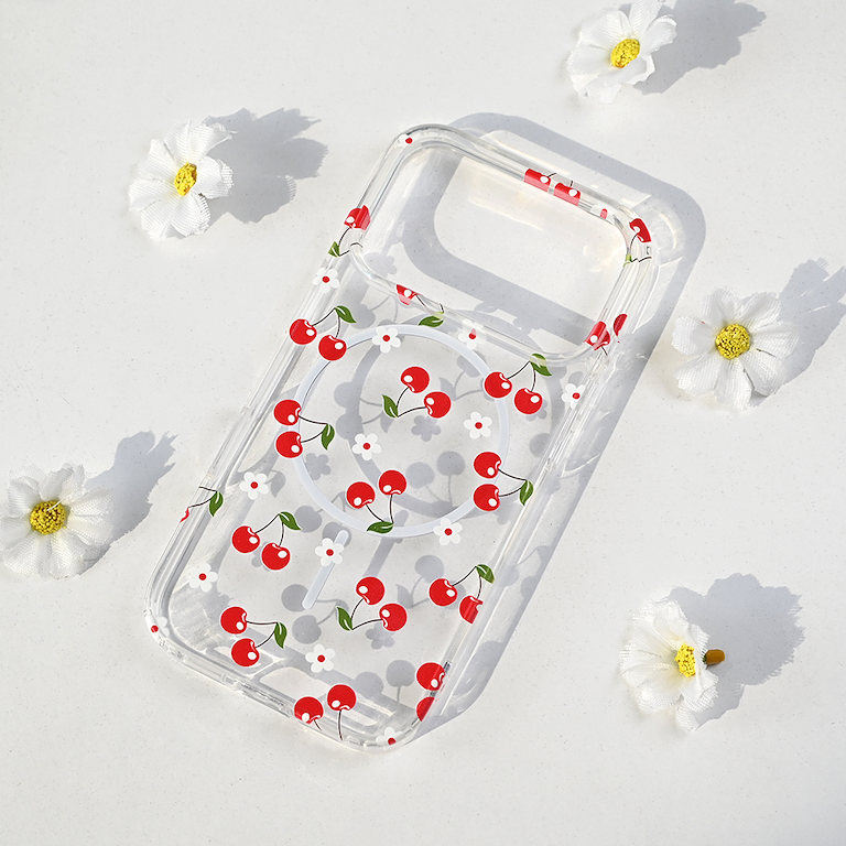 iPhone 17 Pro Magsafe Print silikonska maska ( Cute Cherry)