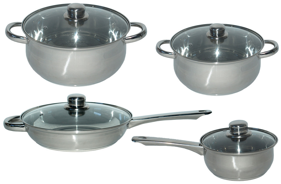 Set Inox posuđa sa poklopcima 8 delova