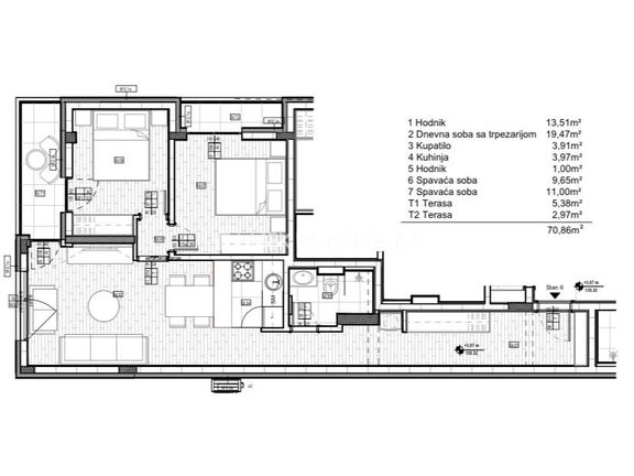Tetovska, luks, novo, 71m2, bez provizije