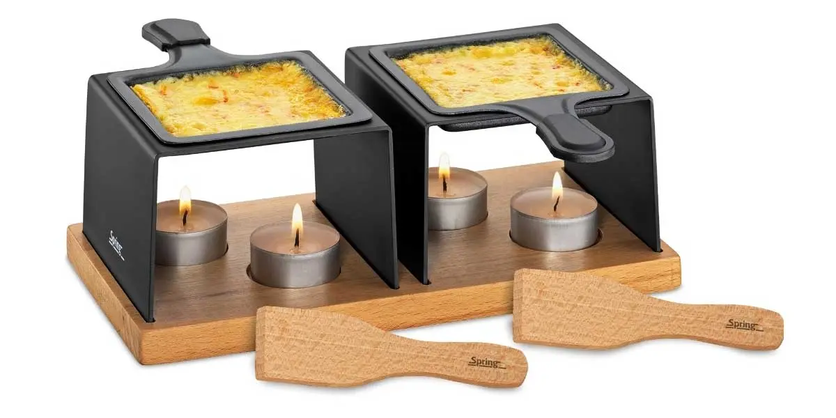 SPRING Set raklet posuda za topljenje sira Kase Raclette Gourmet za dve osobe