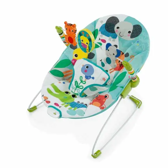 Bright Starts Ležaljka za bebe sa vibracijom Jungle Stream
