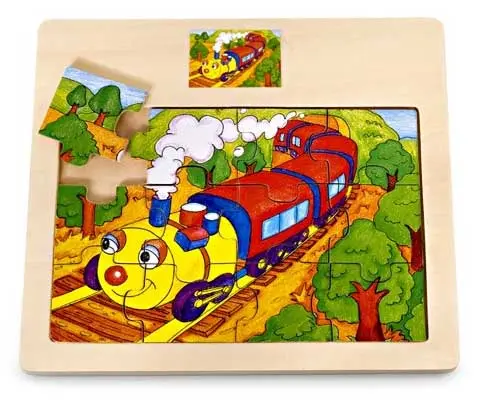 Pino Toys Drvene puzzle 12 delova Vozić