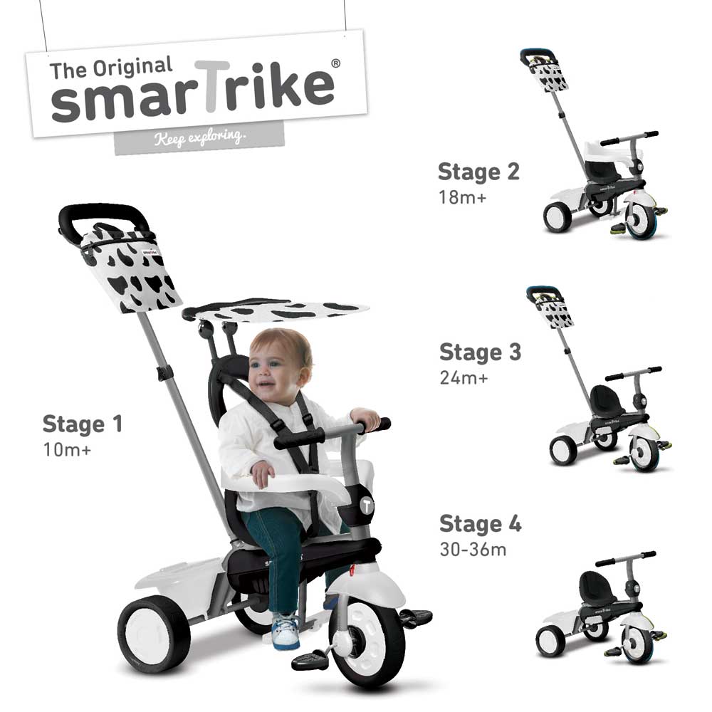 Smart Trike Tricikl 10 - 36 meseci Vanilla White/Black