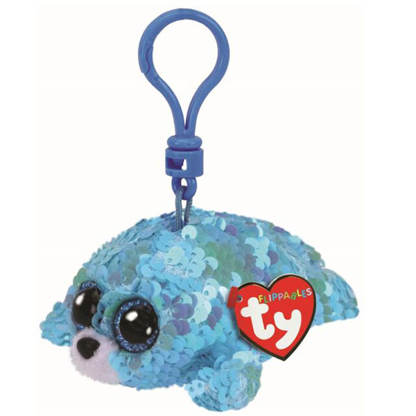 TY Beanie Boos Privezak Plišana igračka Svetlucava foka Waves 35306