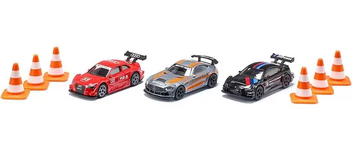 SIKU Igračke Automobilčići - Set trkački automobili - Mercedes-AMG GT4, Audi RS 5 Racing i BMW M4 Racing 6331