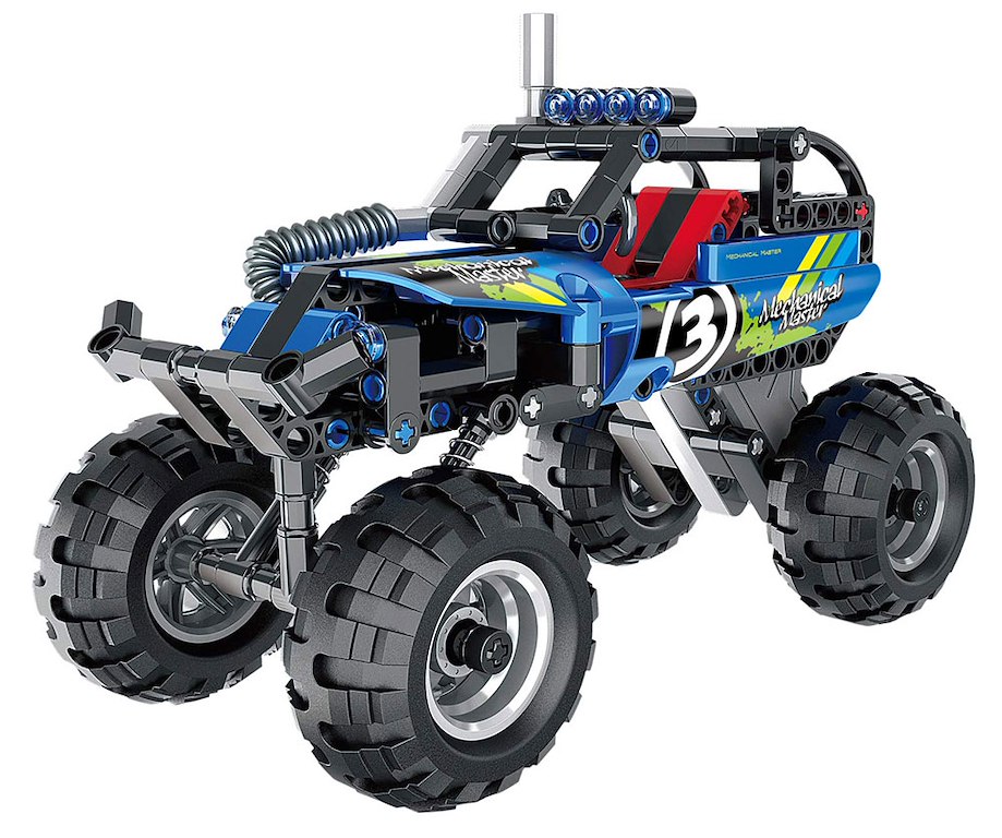 Mechanical Master 3D Quad No.5803 - Educational STEM Pull Back Building Blocks Car Toy - SASTAVLJIVI KVAD plavi 59131