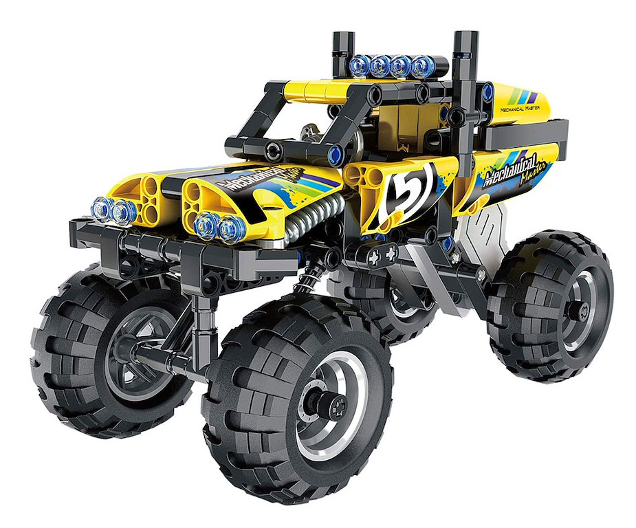 Mechanical Master 3D Quad No.5804 - Educational STEM Pull Back Building Blocks Car Toy - SASTAVLJIVI KVAD žuti 59132