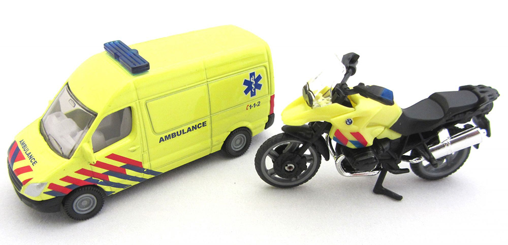 SIKU Set Ambulantna kola i motor - Ambulance Set 1654S