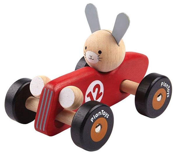 Plan Toys Drveni trkački automobil Zec 5704
