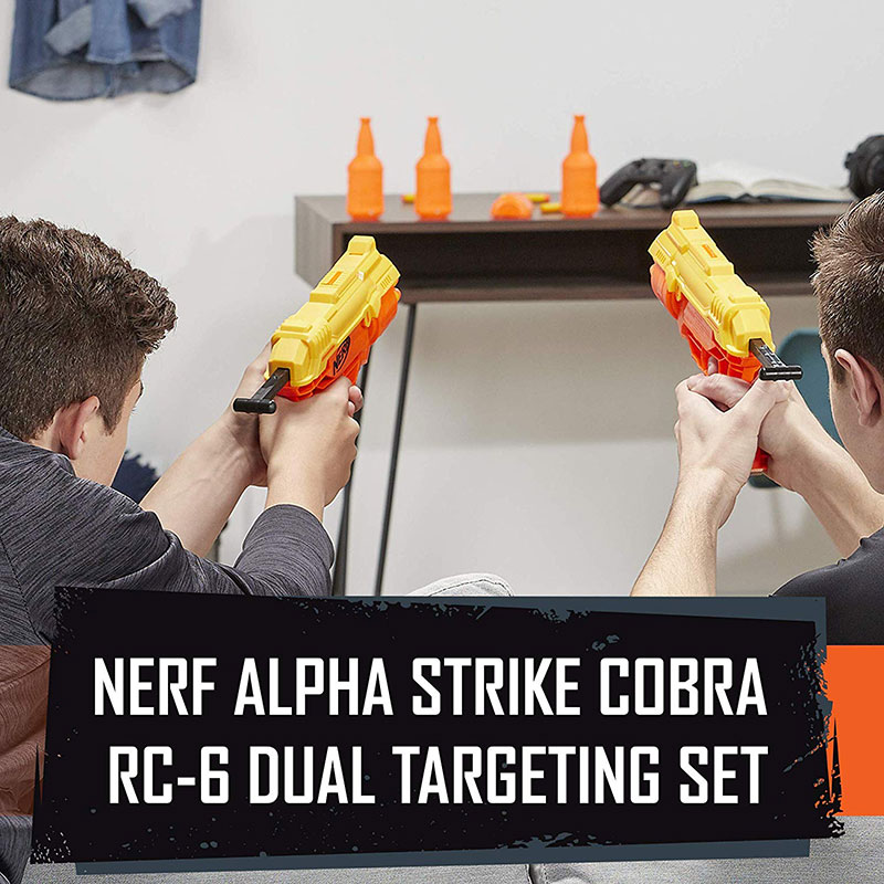 NERF Oružje sa municijom Pištolj Alpha Strike COBRA RC 6 DUAL Blaster Set 26 delova E7565