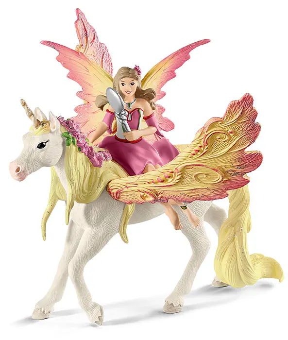 Schleich Figura Bayala - Vila Feya na leđima jednoroga-pegaza 70568